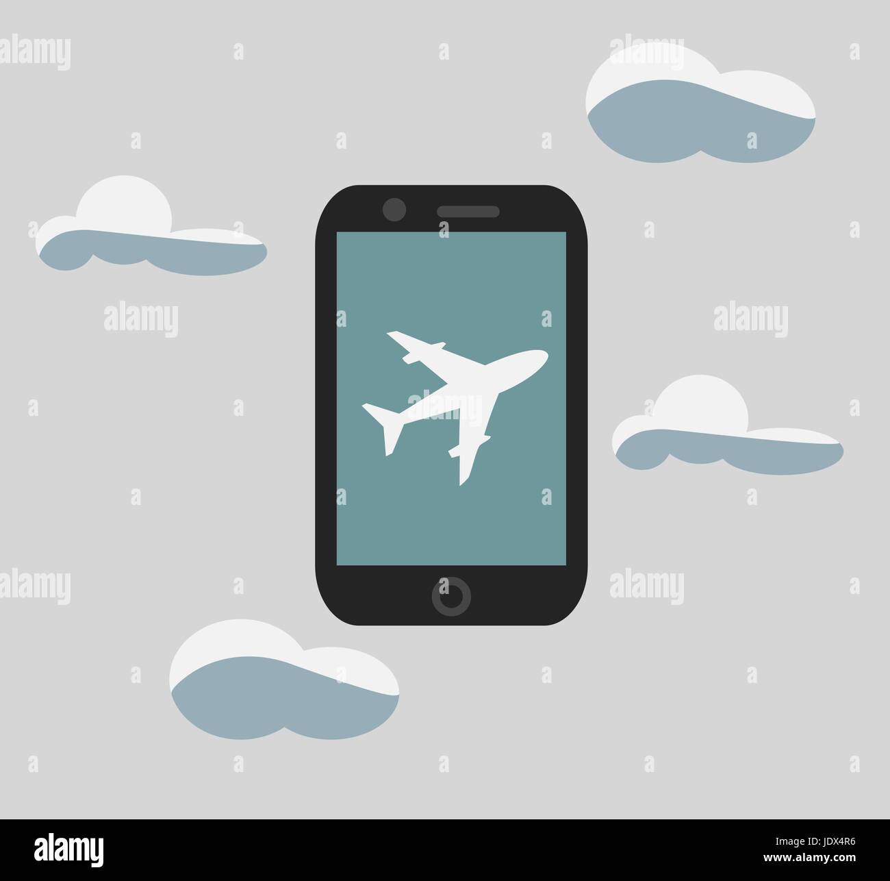 Vector Flat phone illustration with plane Stock Vector Image & Art - Alamy