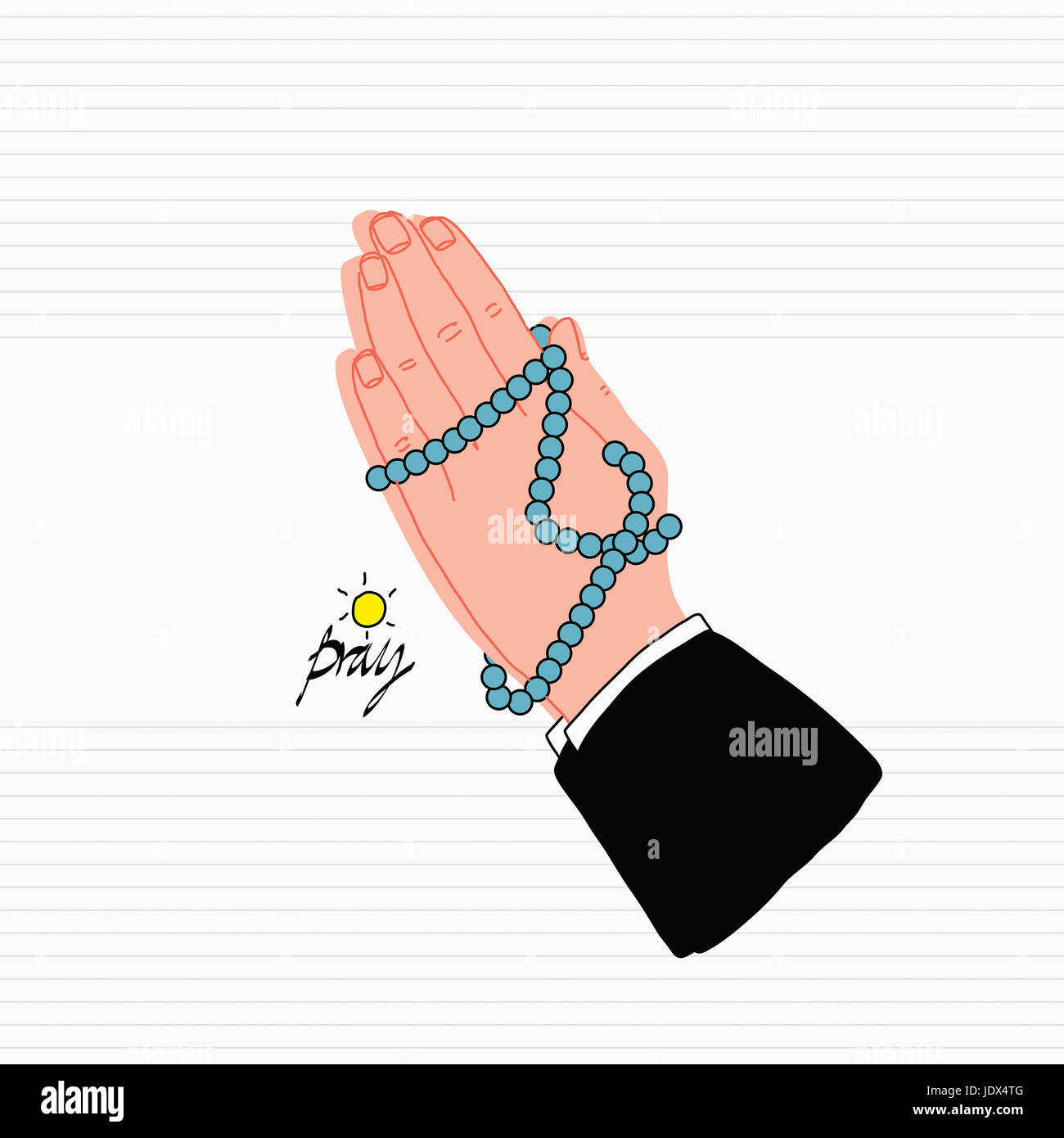 Painting of people praying Cut Out Stock Images & Pictures - Alamy