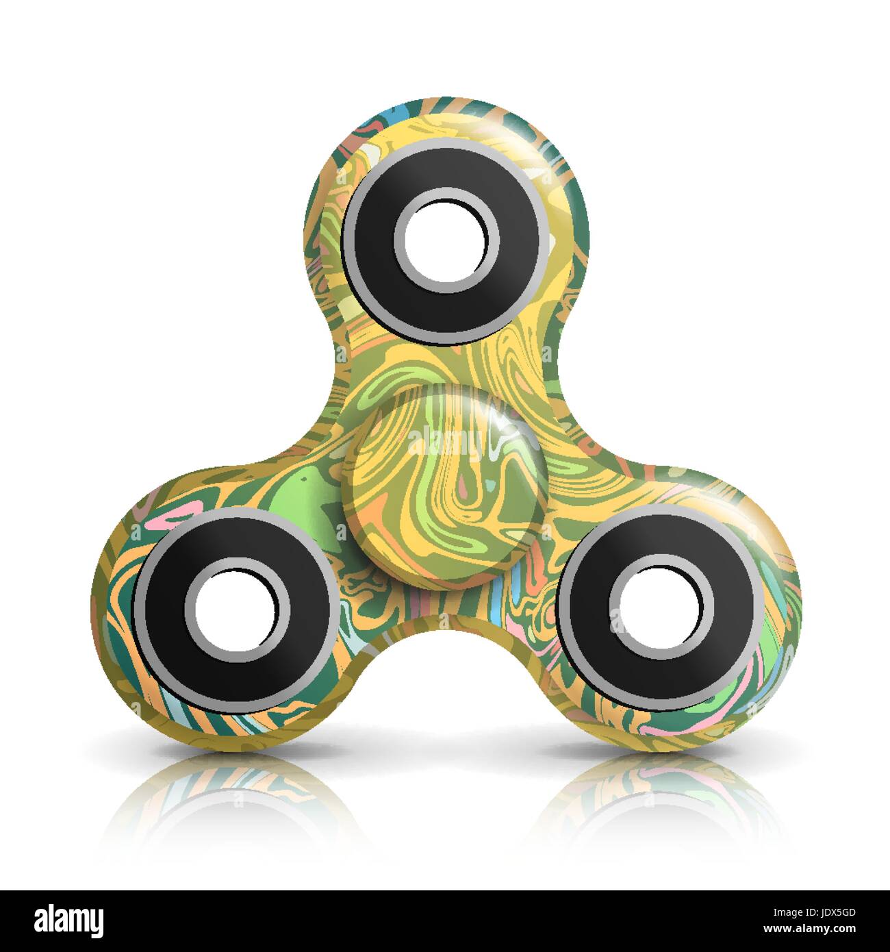 Spinner Toy Vector. Bright Plastic Fidgeting Hand Toy For Improvement ...