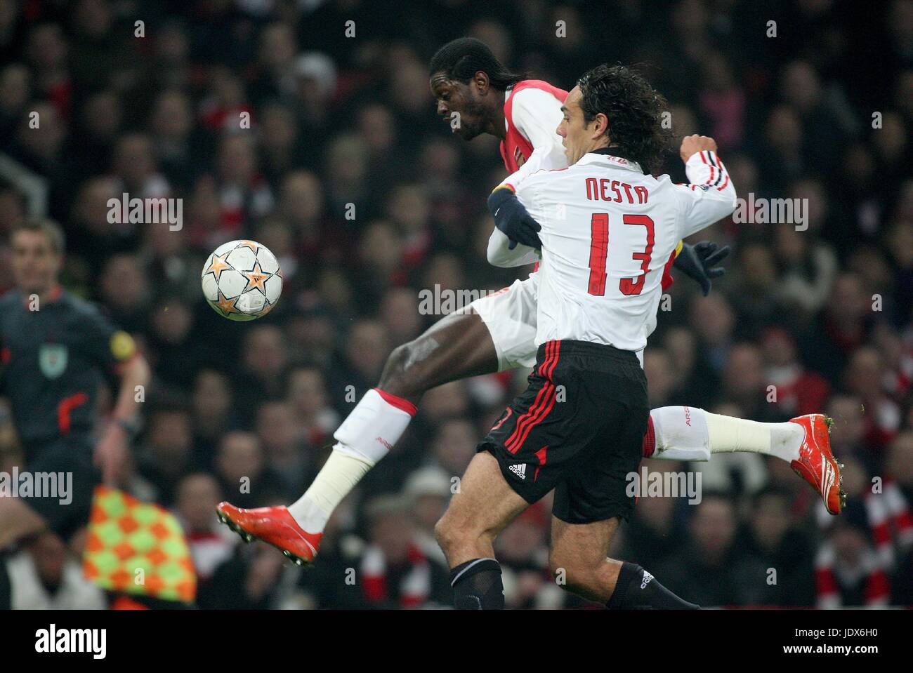 EMMANUEL ADEBAYOR & A NESTA ARSENAL V AC MILAN EMIRATES STADIUM LONDON ...