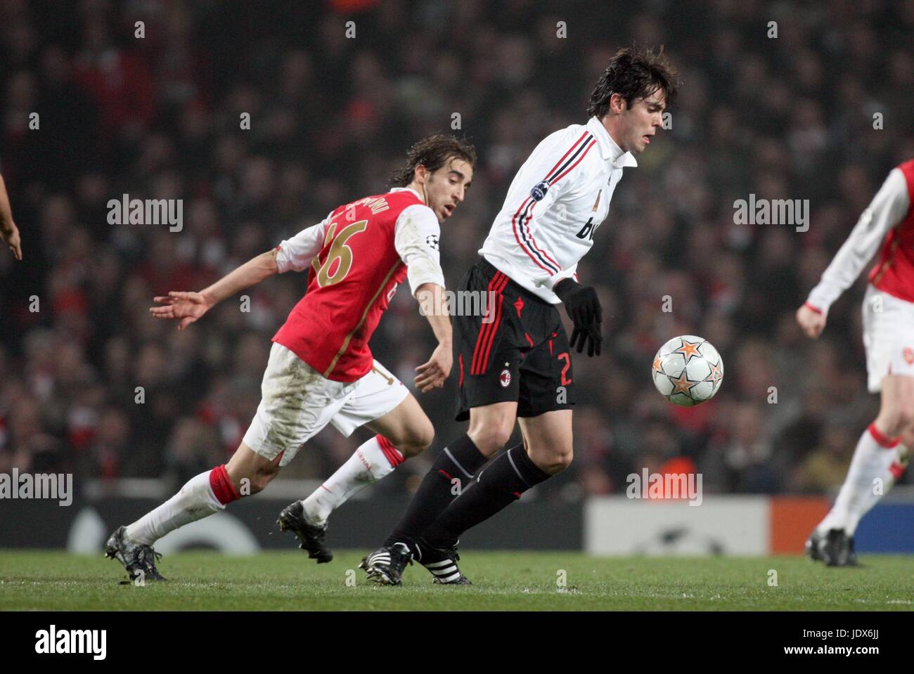 KAKA & MATHIEU FLAMINI ARSENAL V AC MILAN EMIRATES STADIUM LONDON ...
