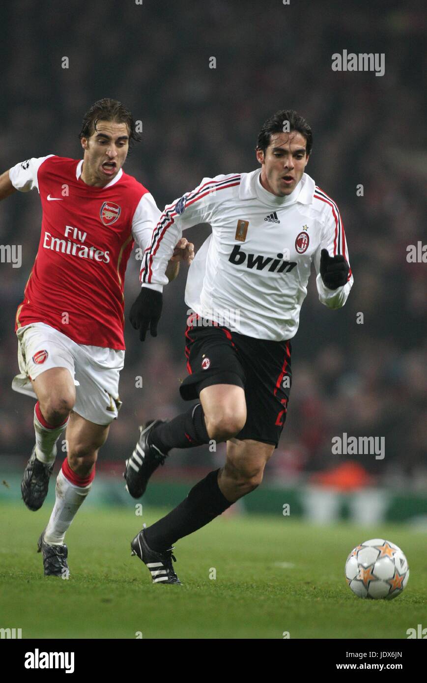 KAKA & MATHIEU FLAMINI ARSENAL V AC MILAN EMIRATES STADIUM LONDON ...
