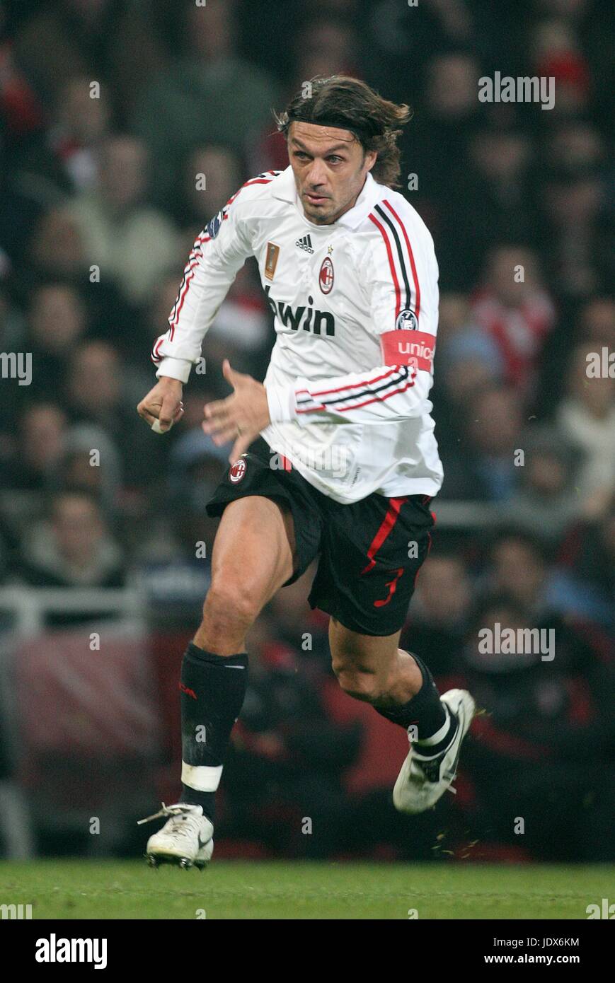 PAOLO MALDINI AC MILAN EMIRATES STADIUM LONDON ENGLAND 20 February 2008 ...