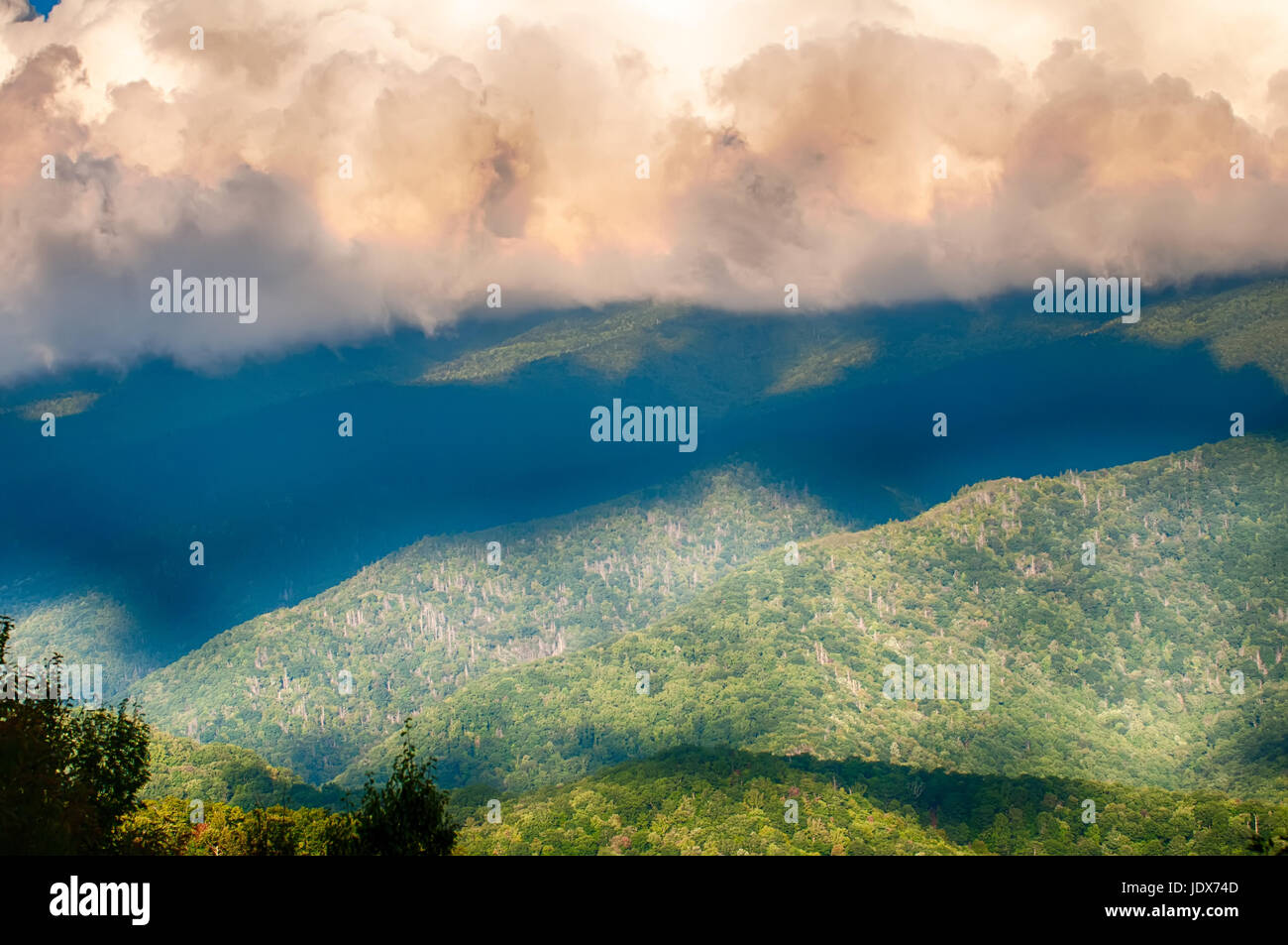 Blue Ridge Parkway Scenic Mountains Overlook Summer Landscape Stock ...
