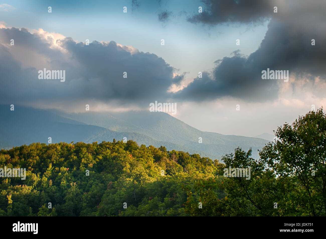 Blue Ridge Parkway Scenic Mountains Overlook Summer Landscape Stock ...