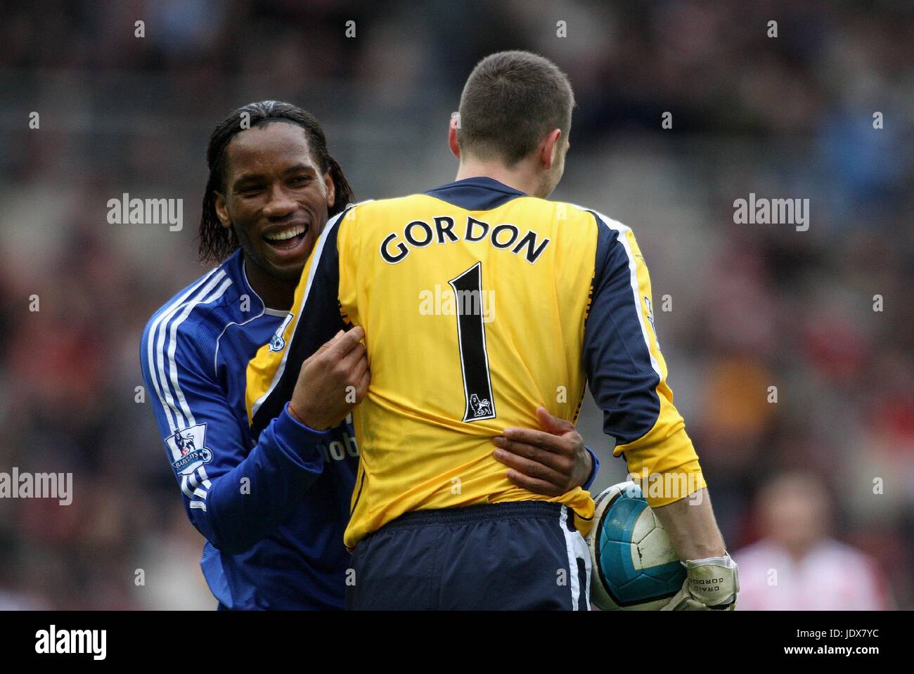 DIDIER DROGBA & CRAIG GORDON SUNDERLAND V CHELSEA STADIUM OF LIGHT ...
