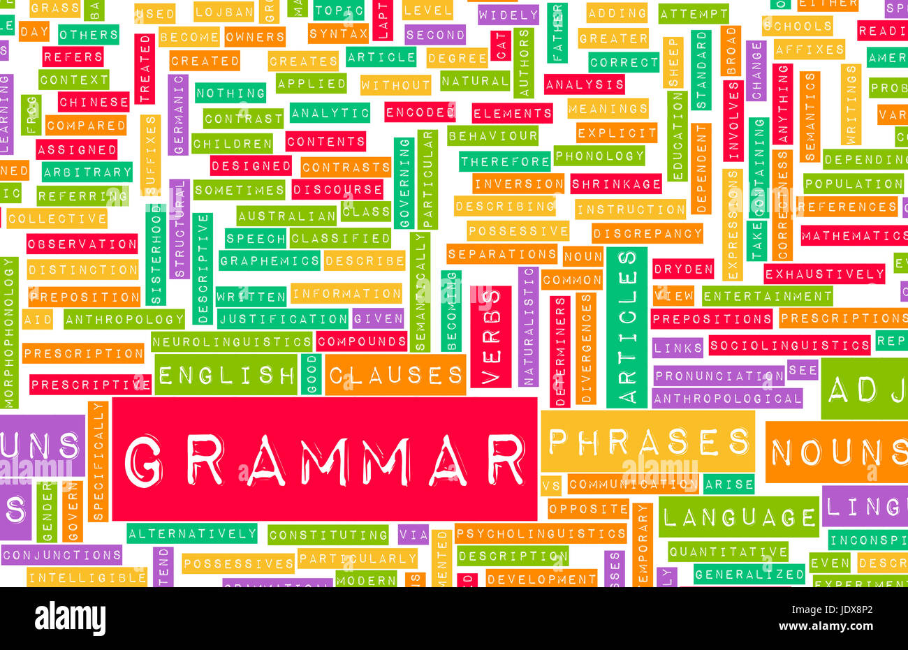 Grammar Learning Concept and Better English Art Stock Photo - Alamy