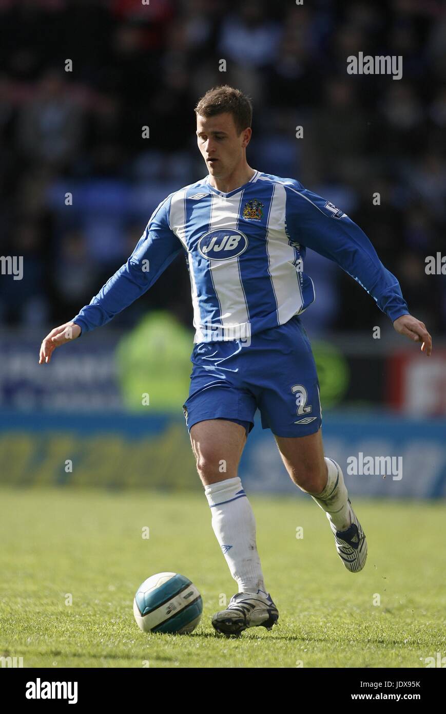 RYAN TAYLOR WIGAN ATHLETIC FC JJB STADIUM WIGAN ENGLAND 05 April 2008 ...