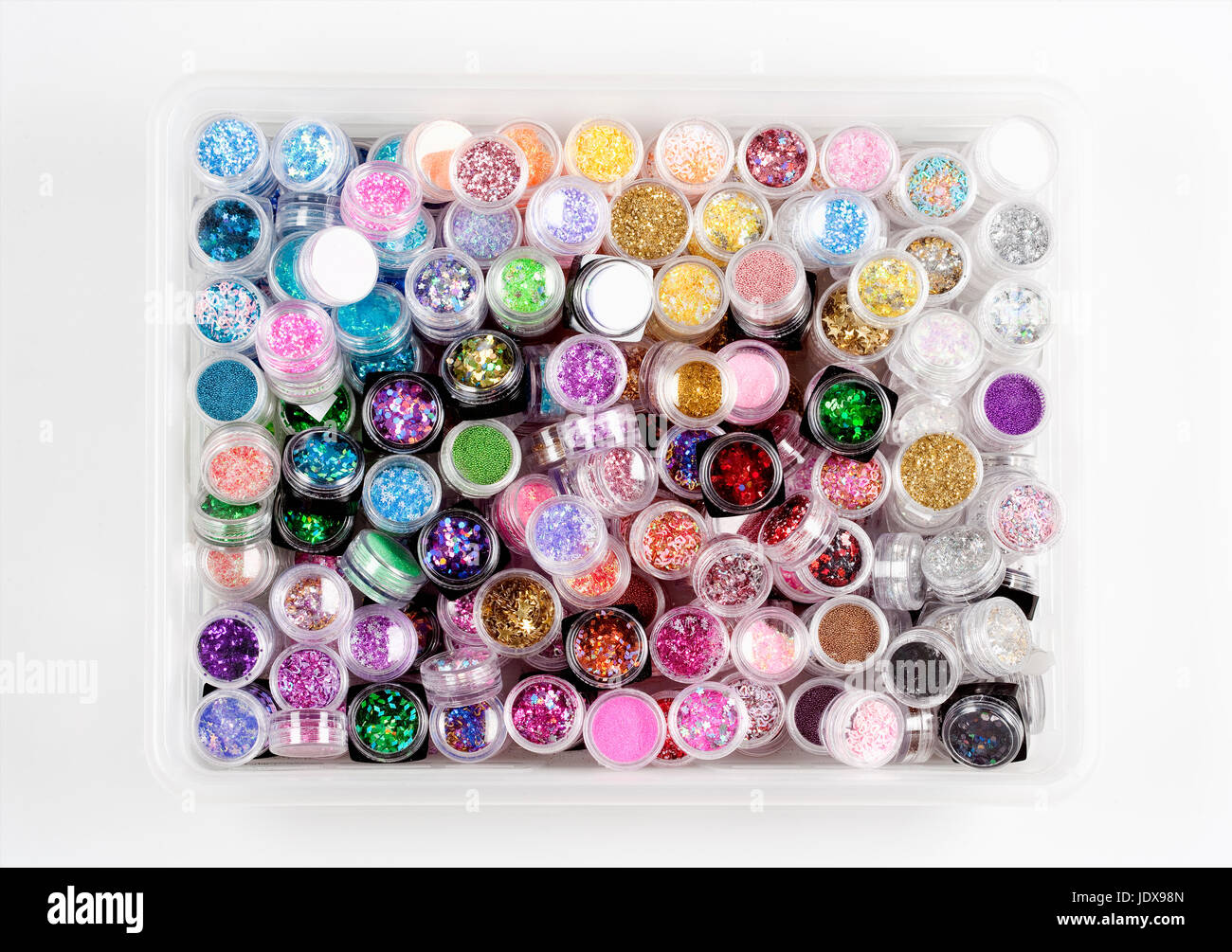 Closeup of Glitter Makeup Colors in a Box Stock Photo - Alamy