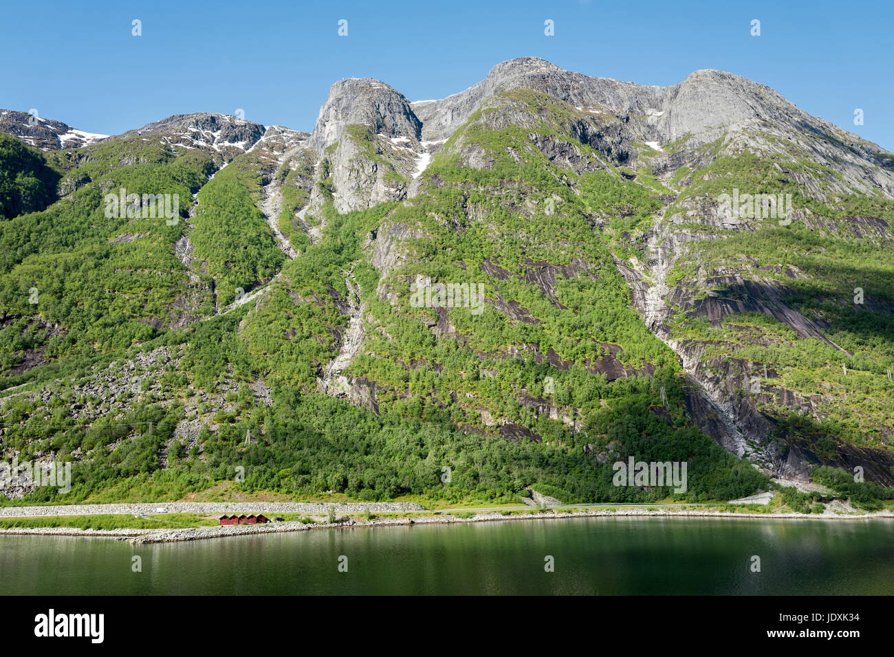 Norwegian fjord landscape (Eidfjorden Stock Photo - Alamy