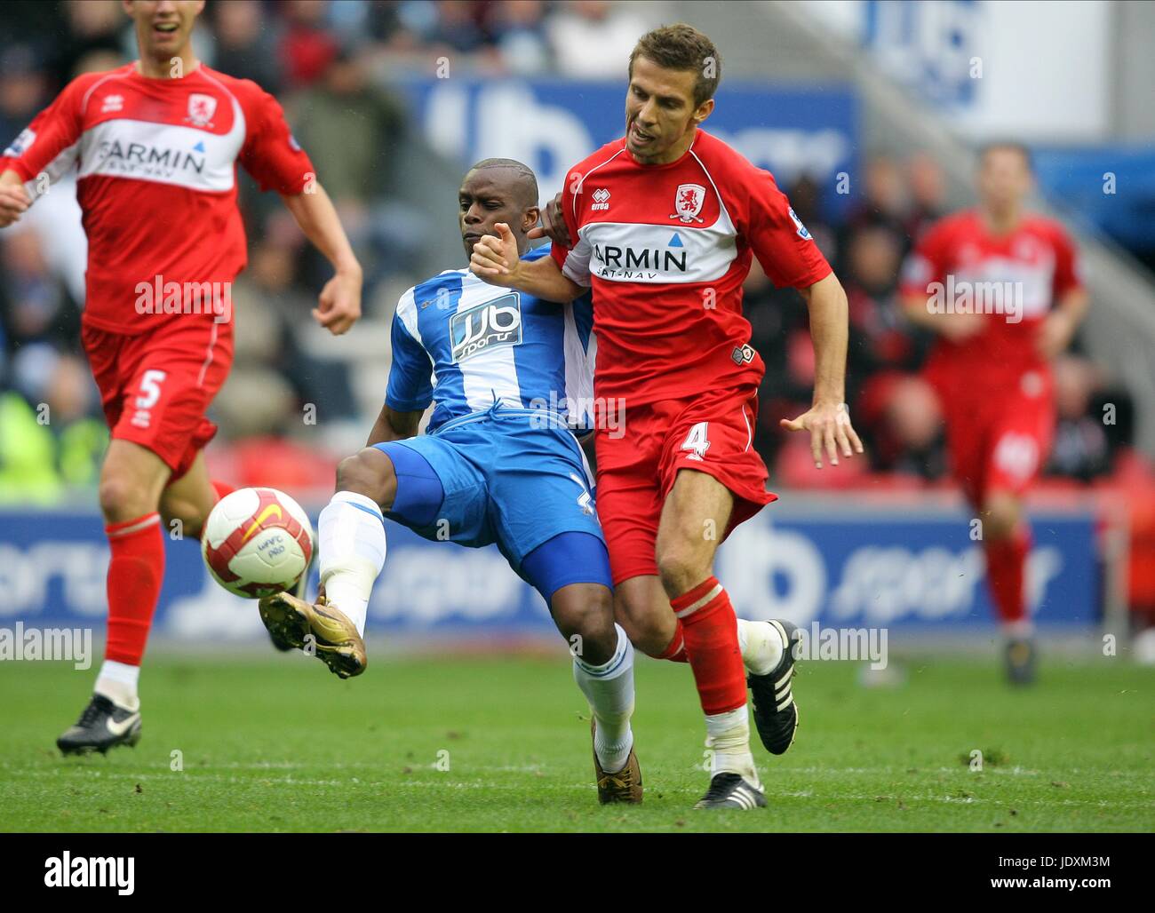 HENRI CAMARA & GARY O'NEIL WIGAN ATHLETIC V MIDDLESBROUGH JJB STADIUM ...