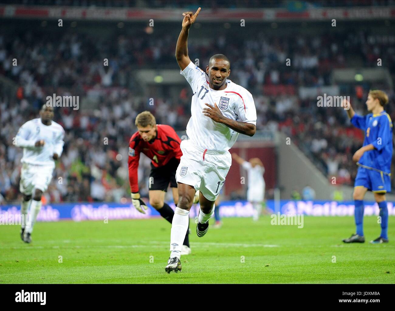JERMAIN DEFOE CELEBRATES ENGLAND V KAZAKHSTAN WEMBLEY STADIUM LONDON ...