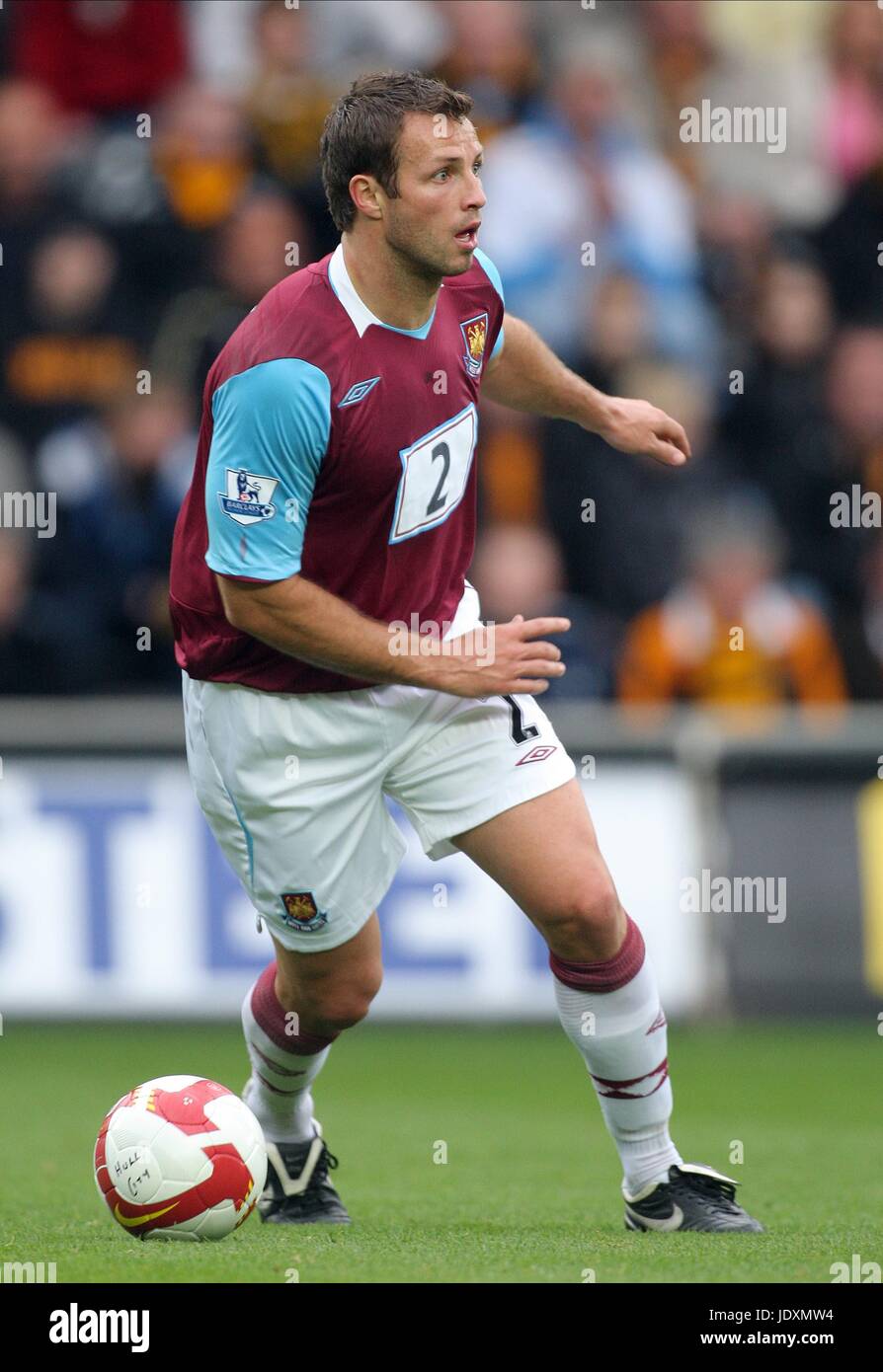 LUCAS NEILL WEST HAM UNITED FC KC STADIUM HULL ENGLAND 19 October 2008 ...