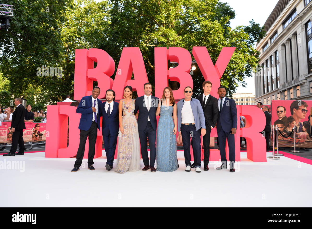 (left to right) CJ James, Edgar Wright, Eiza Gonzalez, JOn Hamm, Lily ...