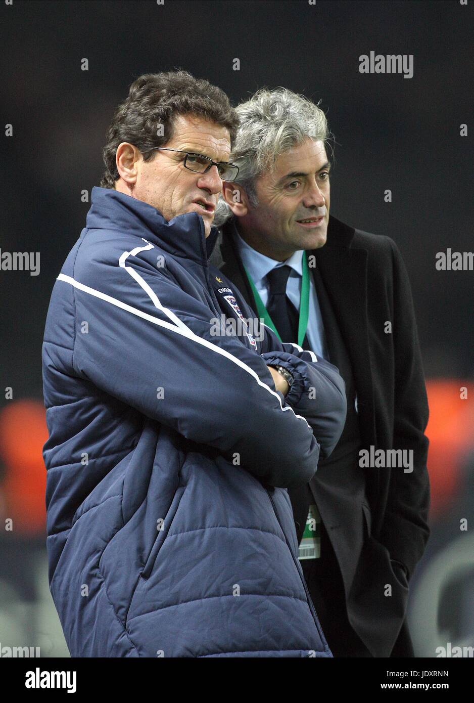 FABIO CAPELLO & FRANCO BALDINI ENGLAND FOOTBALL MANAGER OLYMPIC STADIUM ...