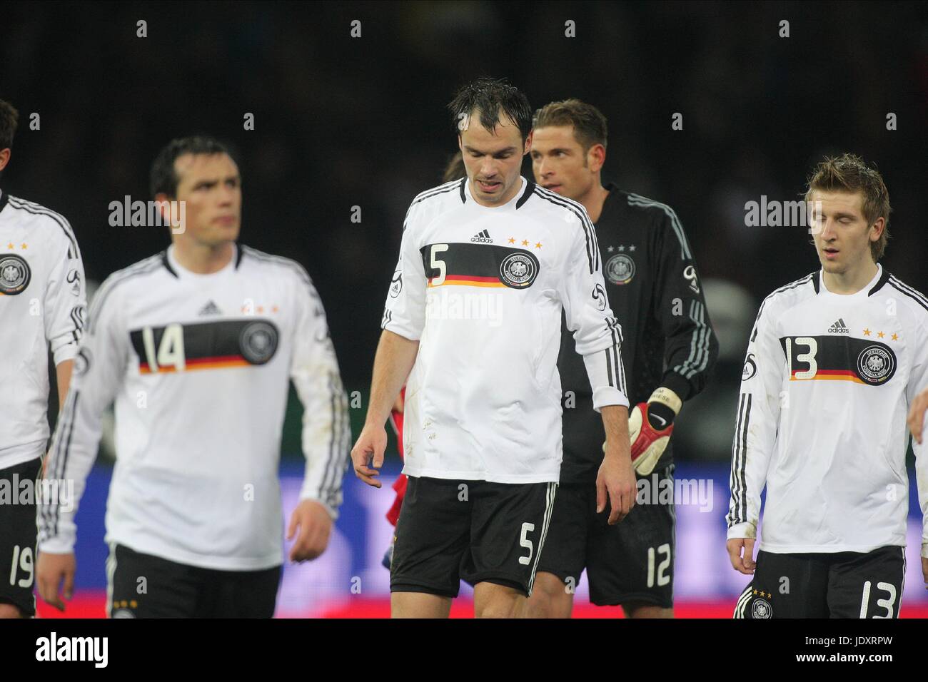 GERMAN PLAYERS AFTER DEFEAT GERMANY V ENGLAND OLYMPIC STADIUM BERLIN ...