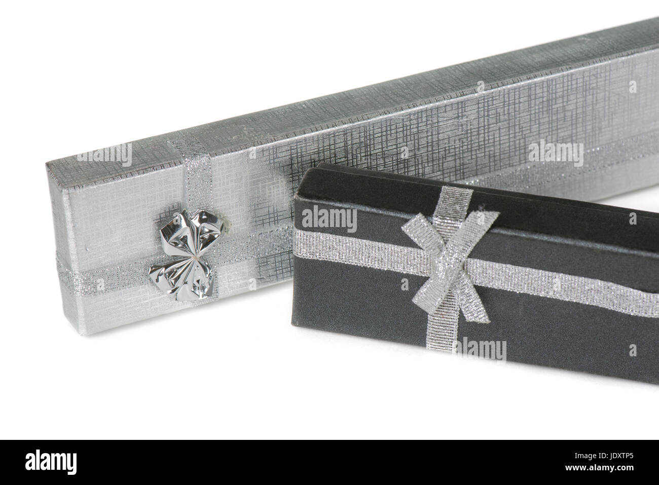 Shot of two present boxes isolated on white Stock Photo - Alamy