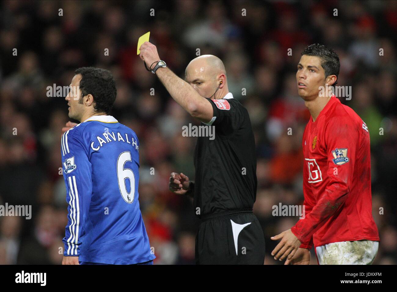CARVALHO & RONALDO GET YELLOW MANCHESTER UNITED V CHELSEA OLD TRAFFORD ...