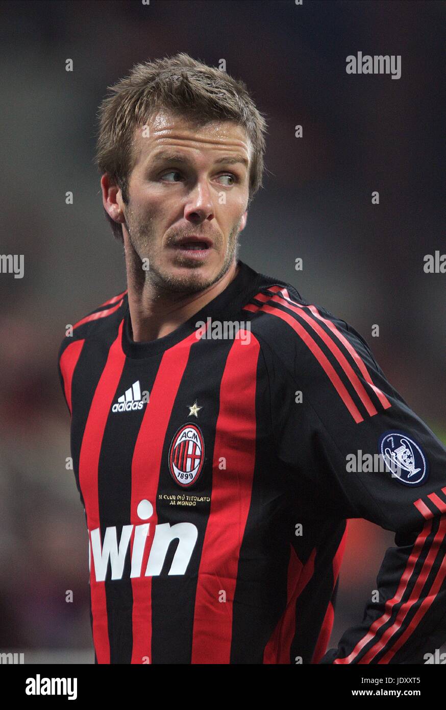 DAVID BECKHAM AC MILAN SAN SIRO MILAN ITALY 17 January 2009 Stock Photo ...