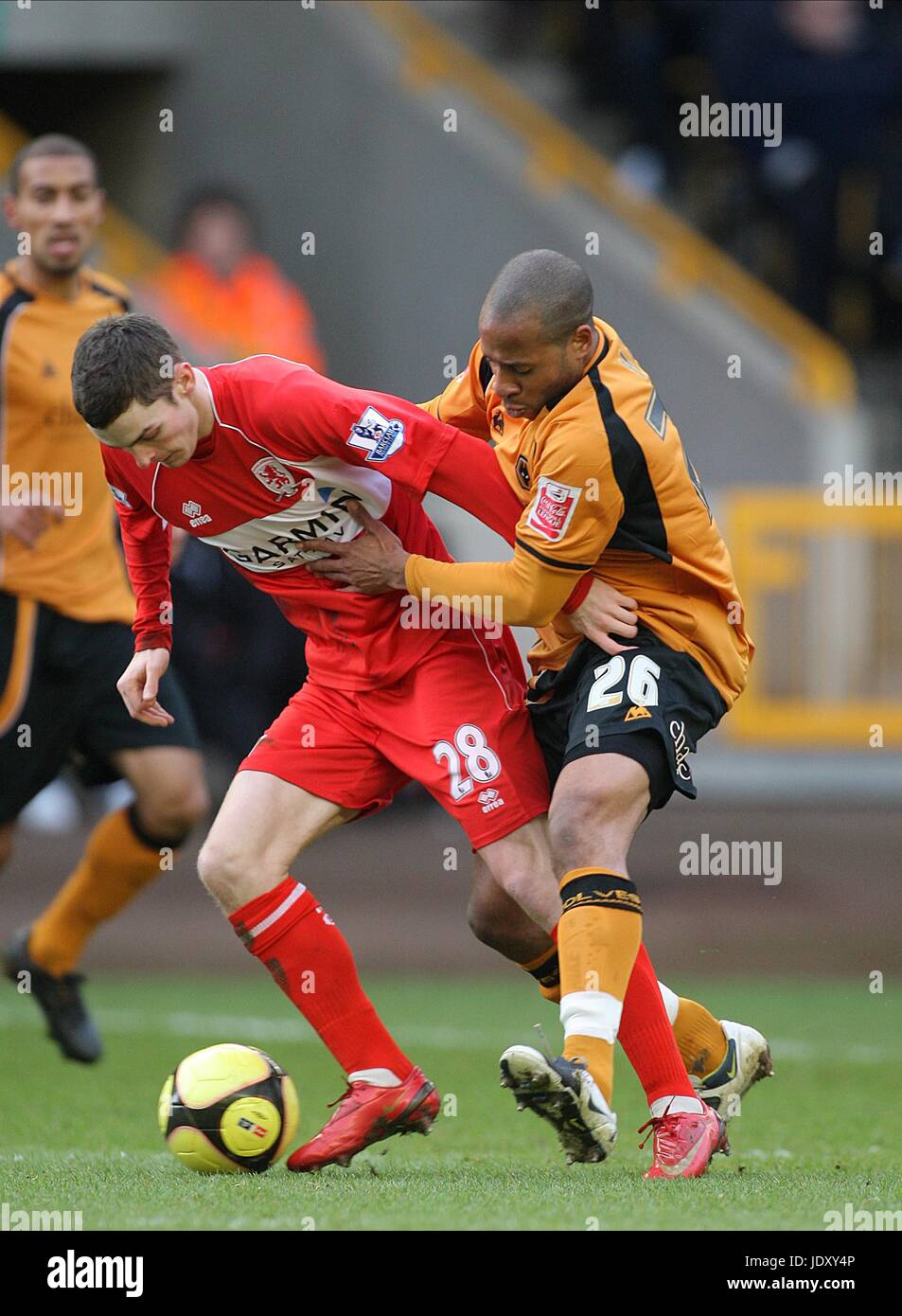 ADAM JOHNSON & MATT HILL WOLVES V MIDDLESBROUGH MOLINEUX STADIUM ...