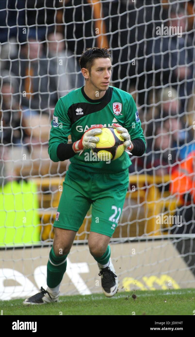 BRAD JONES MIDDLESBROUGH FC MOLINEUX STADIUM WOLVERHAMPTON ENGLAND 24 ...