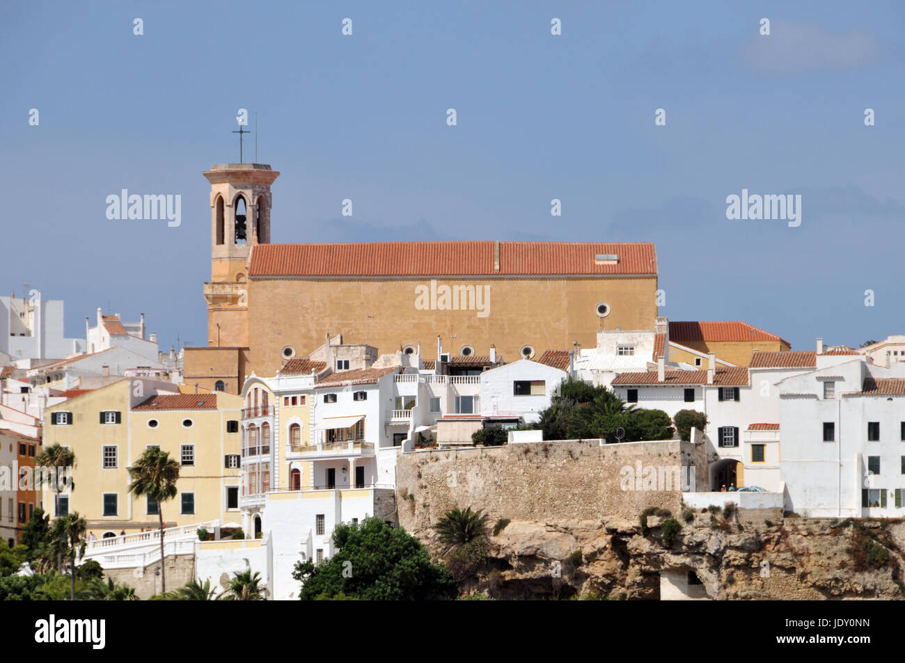 mahon with church santa maria Stock Photo - Alamy