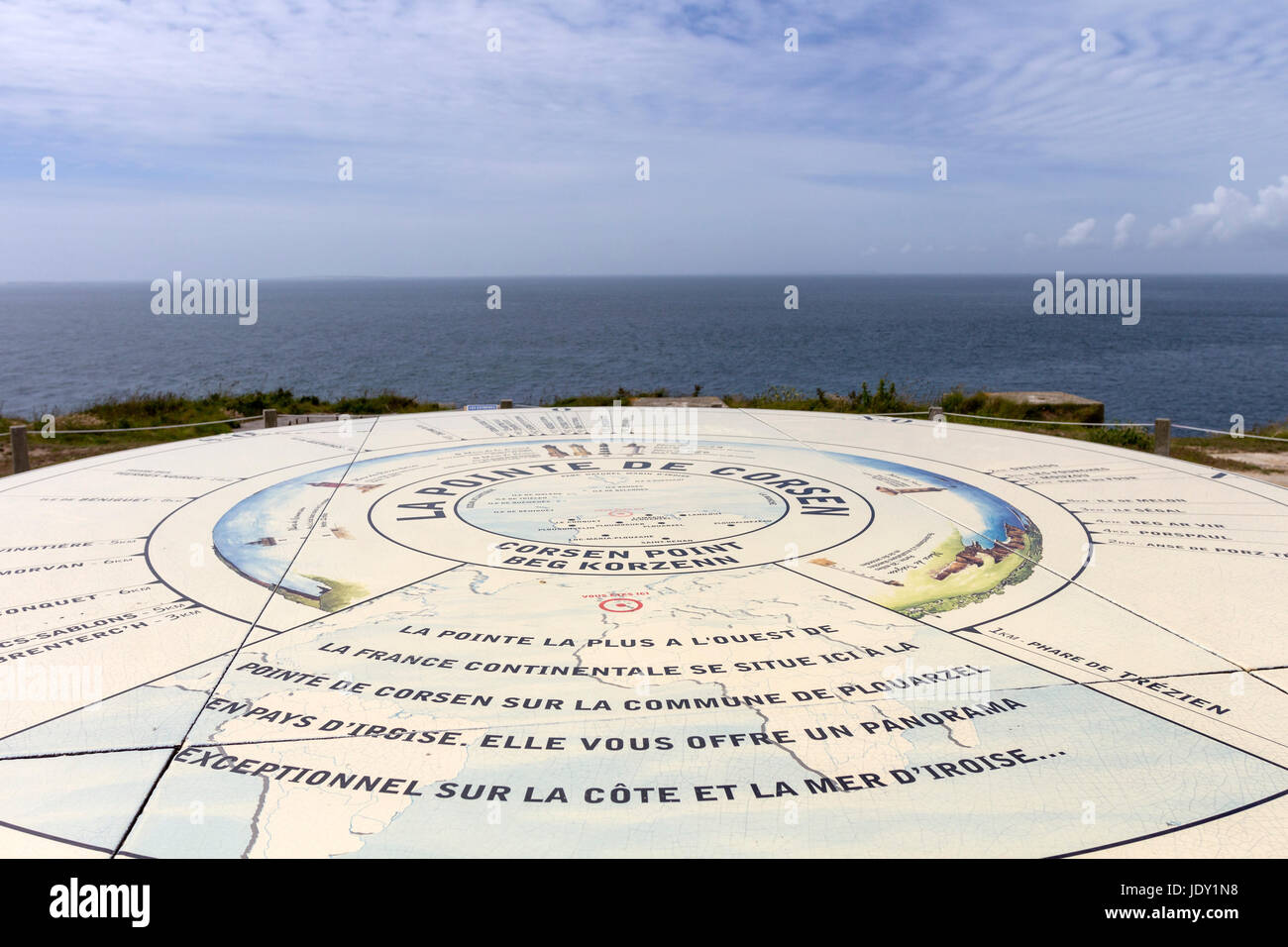 Interpretation Table on the Pointe de Corsen Near Plouarazel, Finistere ...