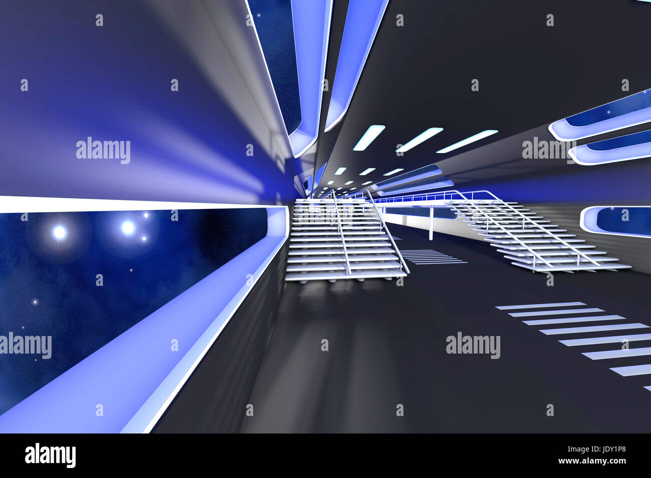 Space station Interior. 3D Architecture visualization Stock Photo - Alamy