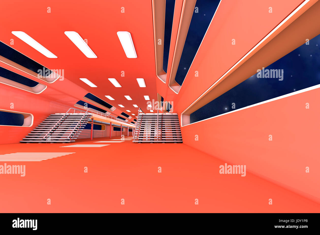 Space station Interior. 3D Architecture visualization Stock Photo - Alamy