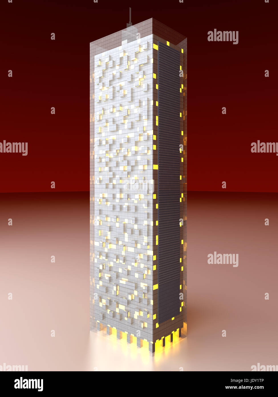 A contemporary skyscraper. 3D rendered Illustration Stock Photo - Alamy