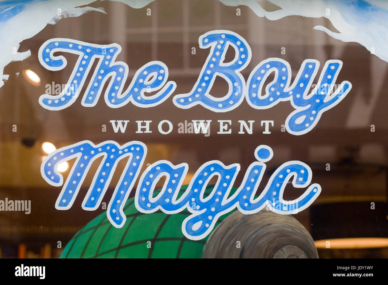 the boy who went magic window display Stock Photo - Alamy