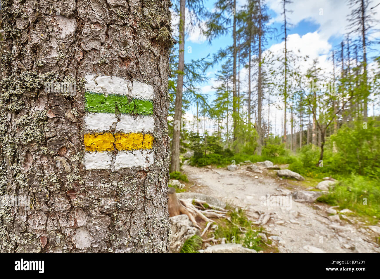 Path marking on a hiking trail hi-res stock photography and images - Alamy
