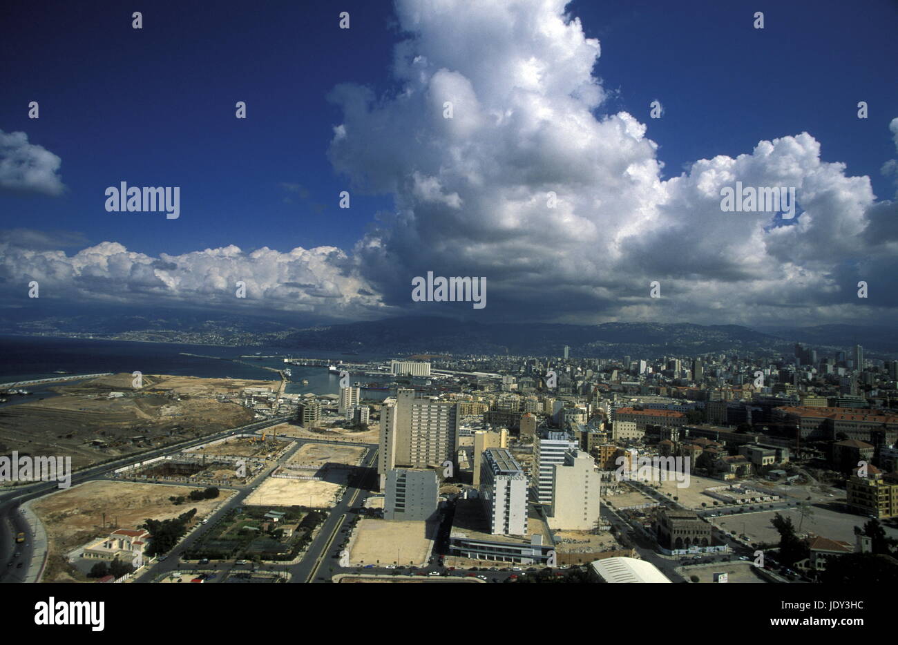 The city centre of Beirut on the coast in lebanon in the middle east ...
