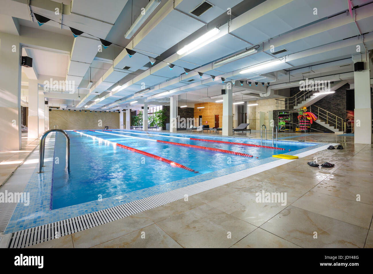 Empty indoor swimming pool in sport club Stock Photo - Alamy