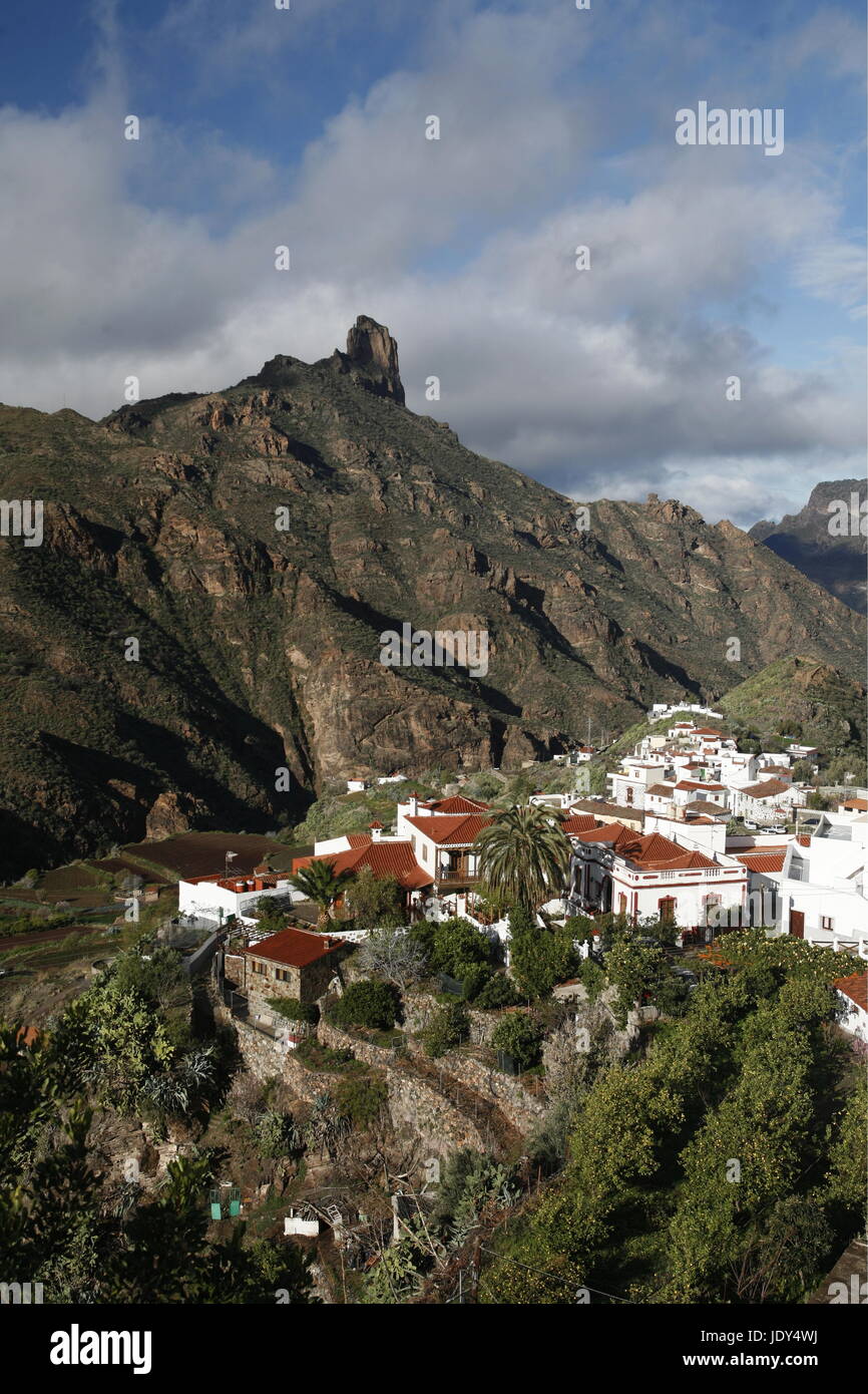 The mountain Village of Tejeda in the centre of the Canary Island of ...