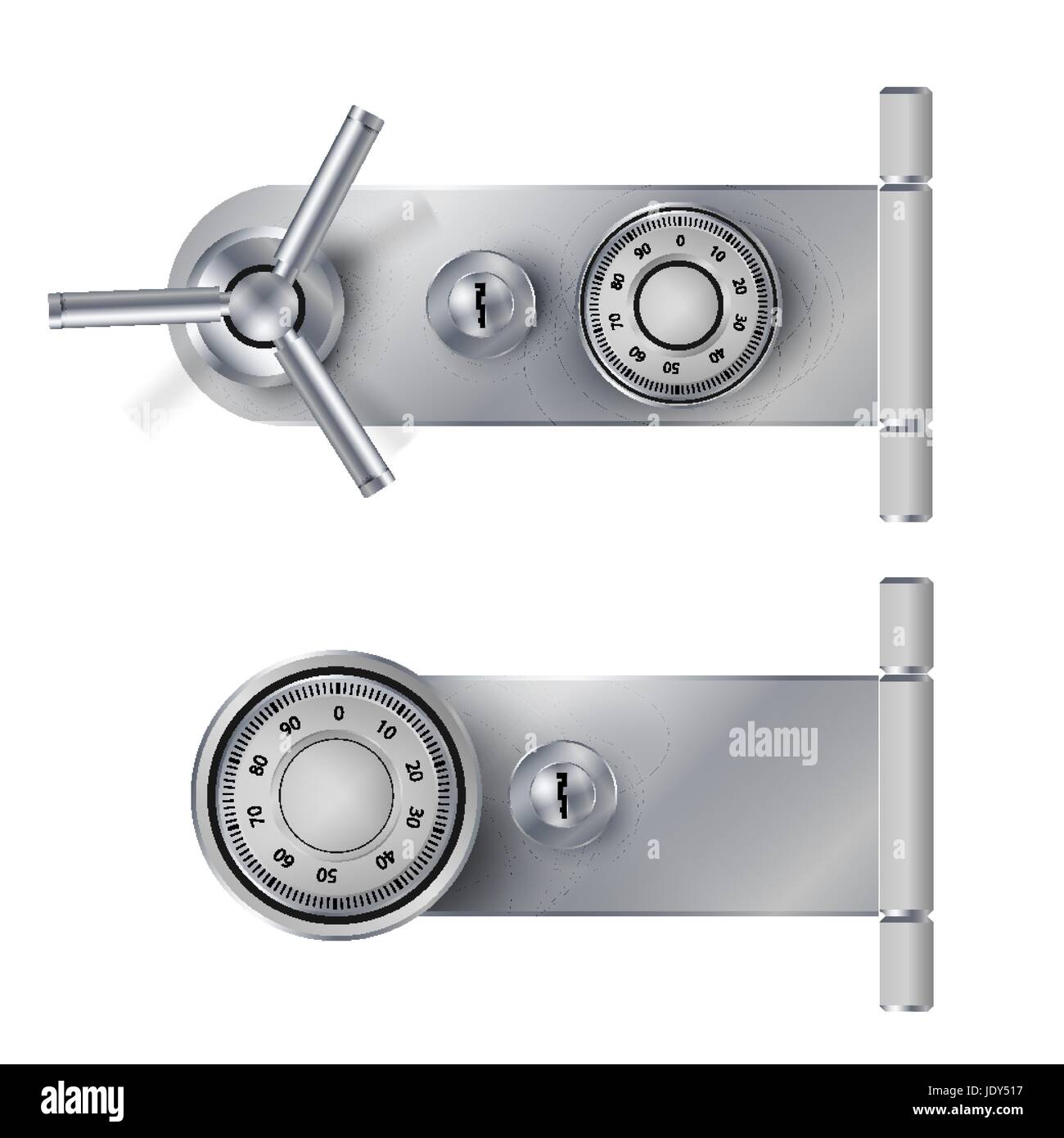 Combination Lock, Realistic Metal Vector Illustration. For Safety ...