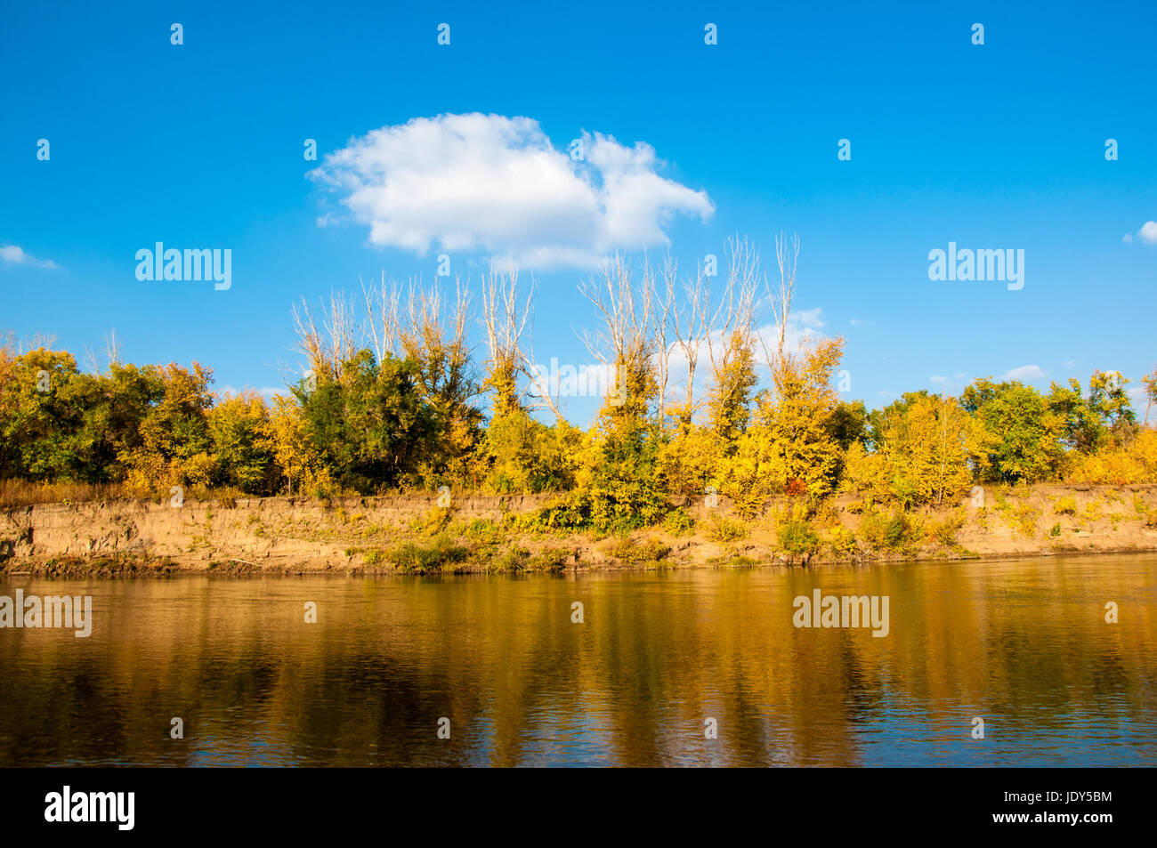 The Ural River is a natural border between Europe and Asia Stock Photo ...
