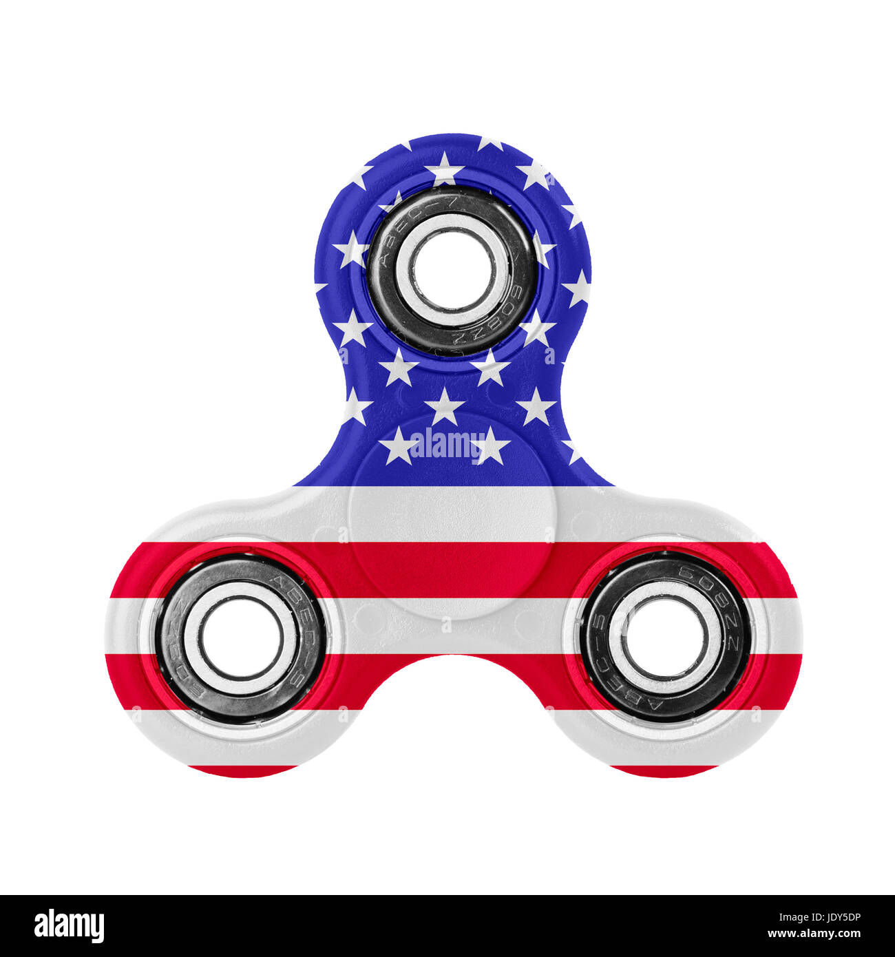 Fidget spinner with USA flag theme on white background Stock Photo - Alamy