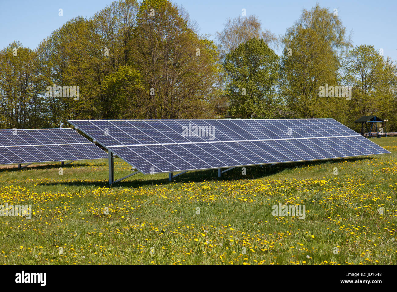 Photovoltaic system on a meadow hi-res stock photography and images - Alamy