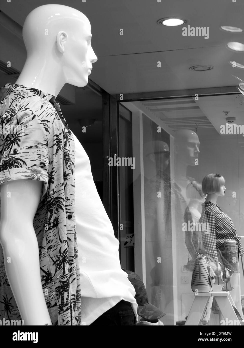 River island store window display Black and White Stock Photos & Images ...