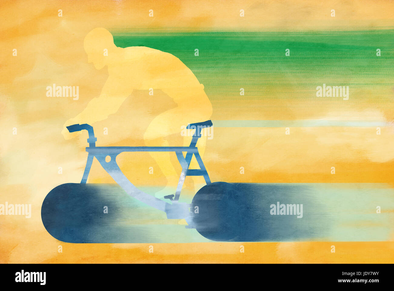 Illustration of fast invisible cyclist Stock Photo - Alamy