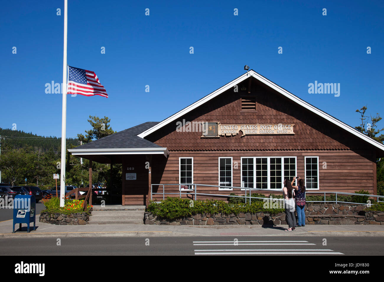 Post Office, village of Cannon Beach, Oregon, USA, America Stock Photo ...