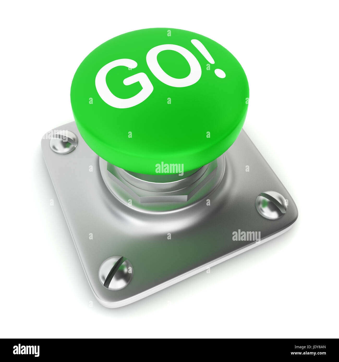 Button. 3d illustration on white background Stock Photo - Alamy