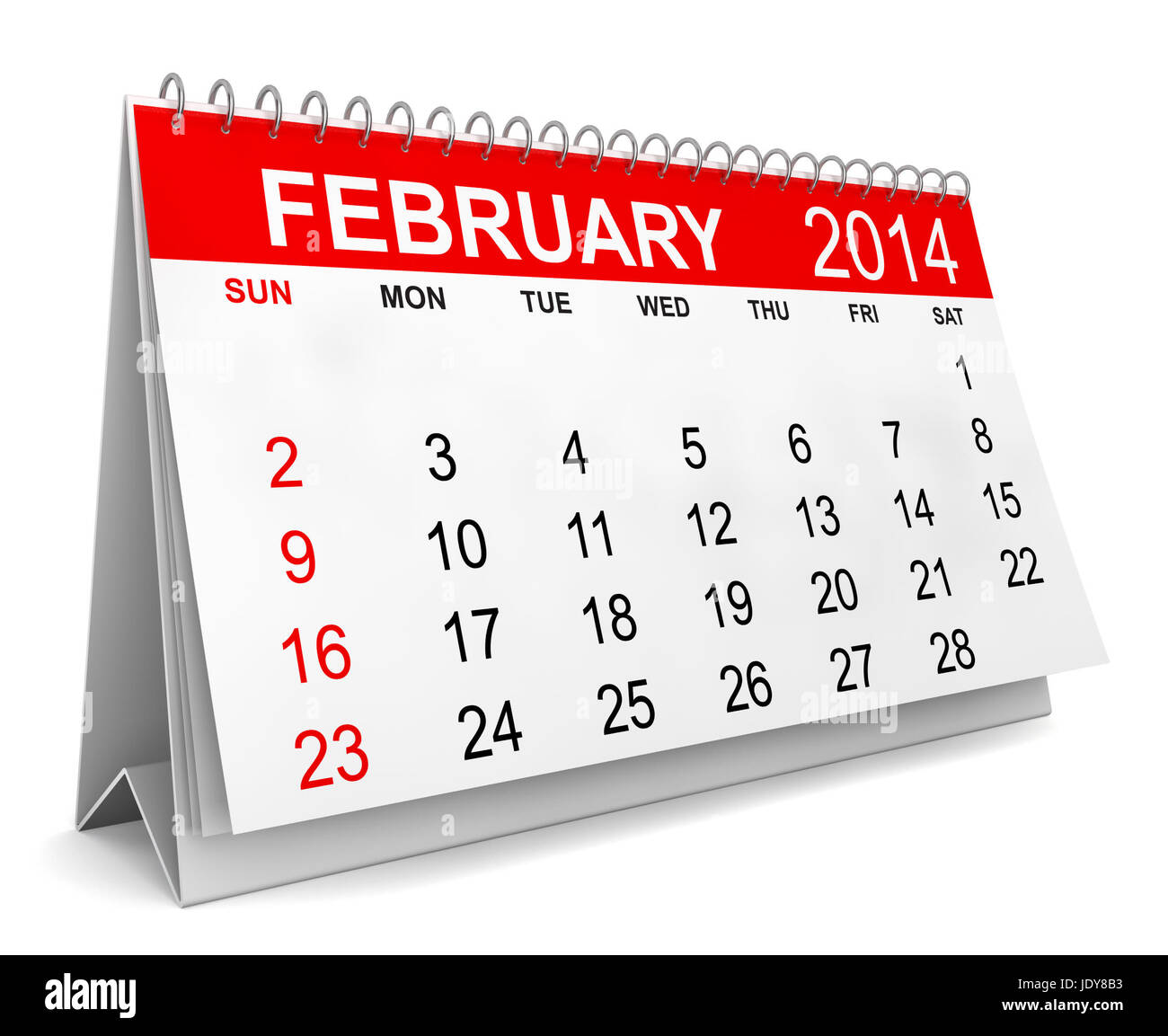 2014 Calendar. Week starts with sunday. 3d illustration on white ...