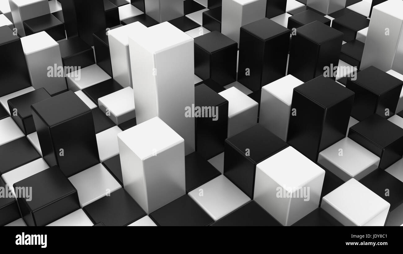 Abstract checker background with boxes on different levels Stock Photo ...