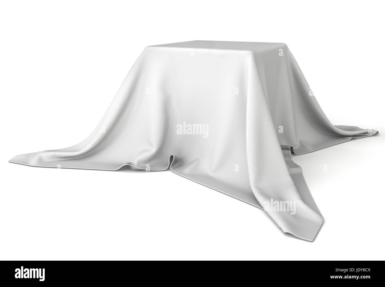 Box covered with cloth. 3d illustration on white background Stock Photo ...