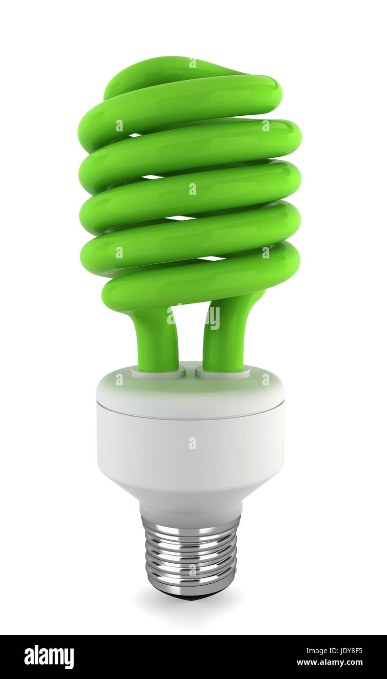 Eco bulb. 3d illustration on white background Stock Photo - Alamy