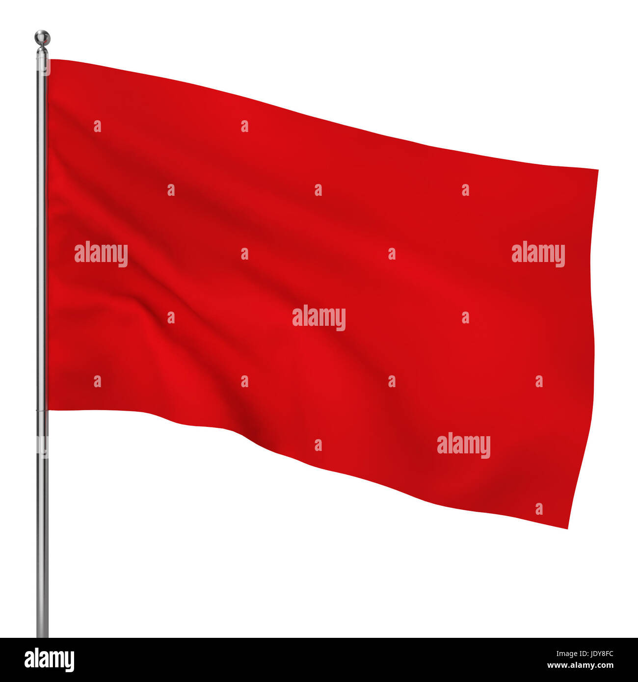 Blank red flag. 3d illustration on white background Stock Photo - Alamy