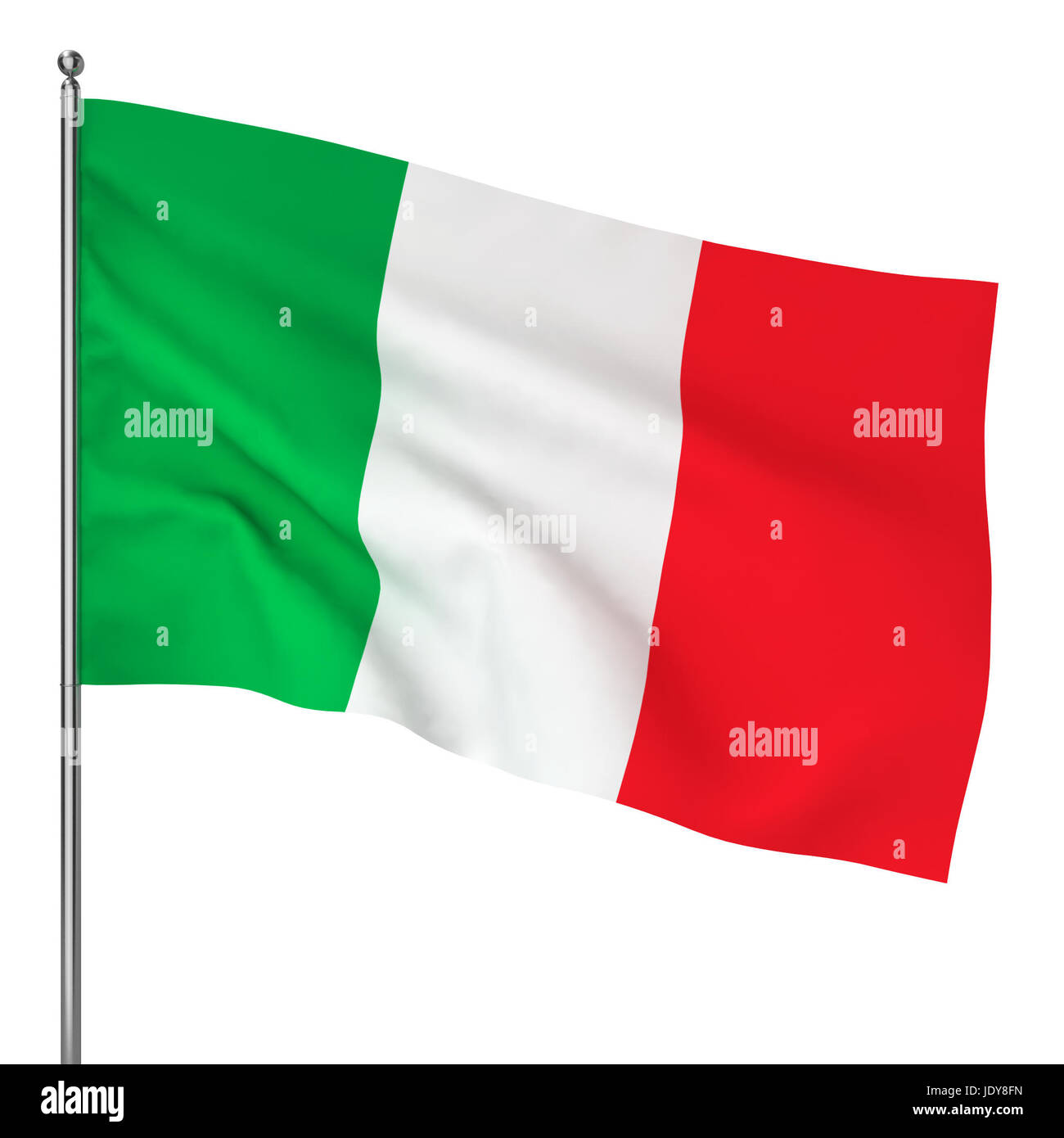 Italian flag. 3d illustration on white background Stock Photo - Alamy