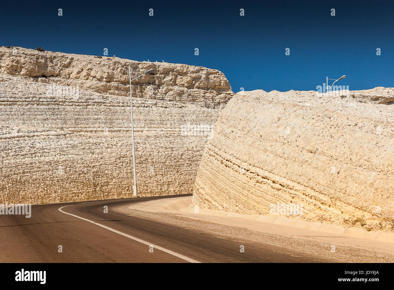 Highway among mountains and plain terrain, Morocco Stock Photo - Alamy